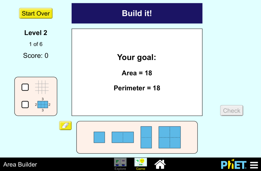 Construtor de Área - Área, Perímetro, Áreas fracionárias - Simulações ...