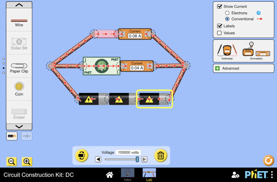 Circuit Construction Kit Dc Series Circuit Parallel Circuit Ohms Law Phet Interactive