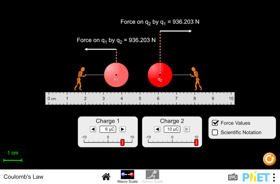 Coulomb's Law - Electrostatics | Electric Force | Force Pairs - PhET ...