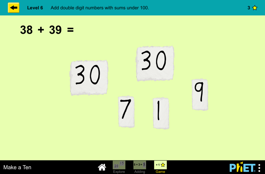 Make a Ten - Place Value | Addition | Subtraction - PhET Interactive ...