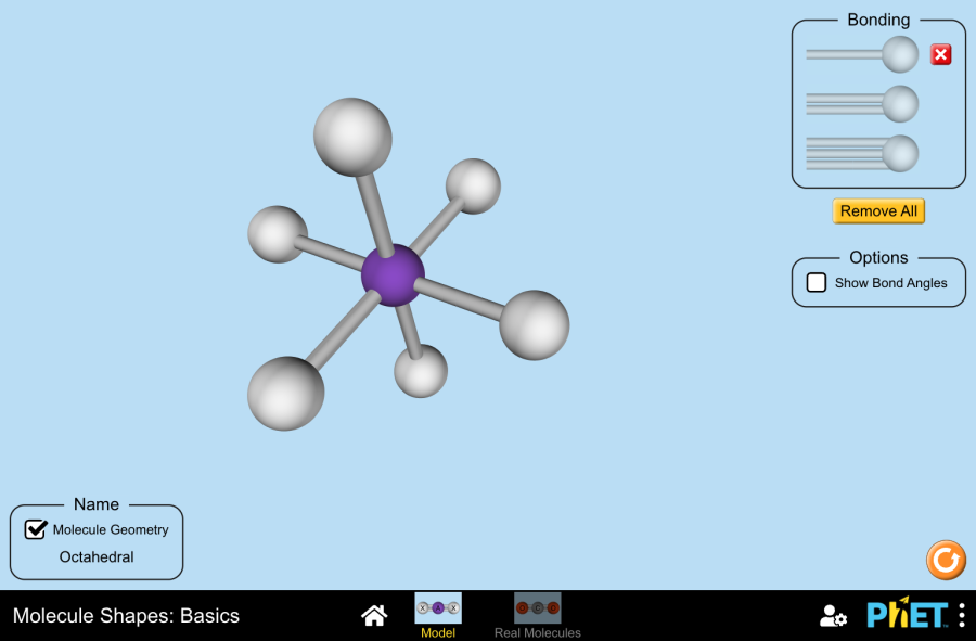 Molecule Shapes: Basics - Molecular Geometry | Bonds | VSEPR - PhET ... Molecule Shapes: Basics - Molecular Geometry | Bonds | VSEPR - PhET ...